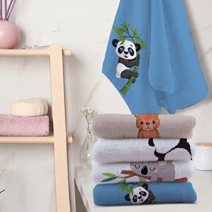 TOPCARPENTER Decorative Hand Towels for Bathroom, Hello Spring Panda Kitchen Hand Towel Set of 2, 15 * 30 inch Soft Fingertip Towel Decortive Hand Towels for Bathroom Kitchen