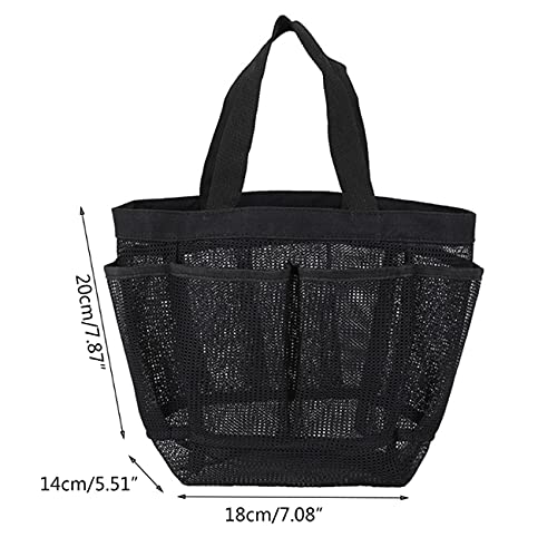 COFHOM Mesh Shower Bag, Shower Caddy for University Dormitory, Portable Shower Basket Dorm with 9 Pockets, Quick Dry Hanging Bathroom Tote, Essential Toiletry Storage Bag for Gym, Beach, Travel