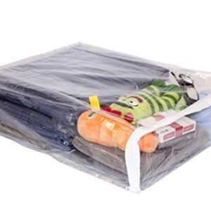 Clear Vinyl Zippered Storage Bags 15 x 18 x 4 Inch 10-Pack