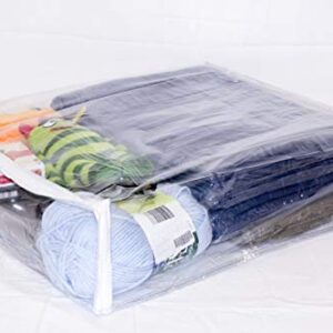 Clear Vinyl Zippered Storage Bags 15 x 18 x 4 Inch 10-Pack