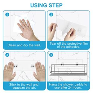 Thideewiz 4 Pcs 2.76x 7.78 Inch Transparent Waterproof Adhesives for Shower Caddy