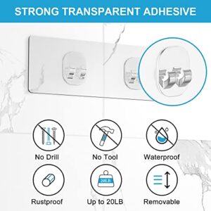 Thideewiz 4 Pcs 2.76x 7.78 Inch Transparent Waterproof Adhesives for Shower Caddy