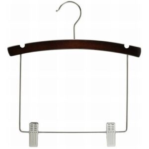 only hangers walnut wooden baby display hanger w/clips 10" (25)