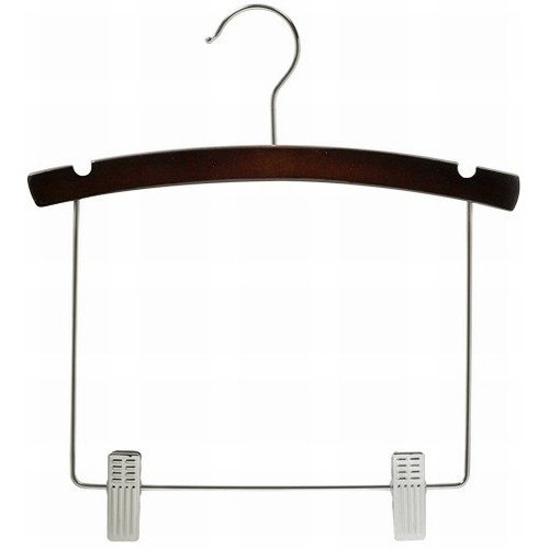 Only Hangers Walnut Wooden Baby Display Hanger w/Clips 10" (25)