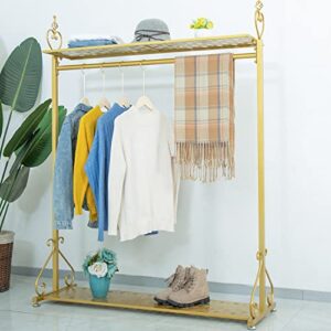 vandnali metal clothing rack retail garment rack gold cloth rack boutique clothes hanger with storage shelf home closet organizer 62''