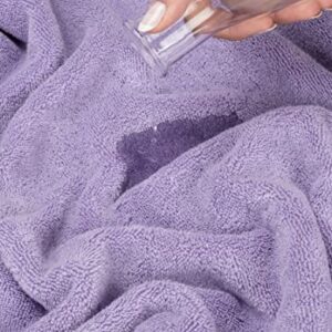 American Soft Linen Salem Bath Towel Set, 6 Piece Towels for Bathroom, 100% Turkish Combed Zero Twist Cotton, 2 Bath Towels 2 Hand Towels 2 Washcloths, Lilac