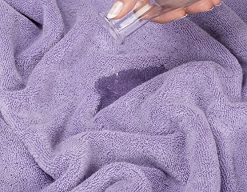 American Soft Linen Salem Bath Towel Set, 6 Piece Towels for Bathroom, 100% Turkish Combed Zero Twist Cotton, 2 Bath Towels 2 Hand Towels 2 Washcloths, Lilac