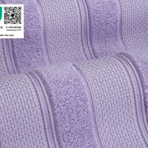 American Soft Linen Salem Bath Towel Set, 6 Piece Towels for Bathroom, 100% Turkish Combed Zero Twist Cotton, 2 Bath Towels 2 Hand Towels 2 Washcloths, Lilac