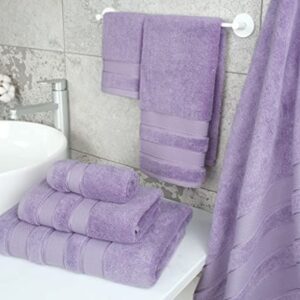 American Soft Linen Salem Bath Towel Set, 6 Piece Towels for Bathroom, 100% Turkish Combed Zero Twist Cotton, 2 Bath Towels 2 Hand Towels 2 Washcloths, Lilac