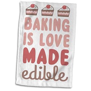 3dRose Towel, Baking is Love Made Edible