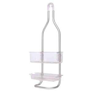 interdesign zia rustproof aluminum shower caddy - bathroom storage shelves for shampoo, conditioner and soap, silver