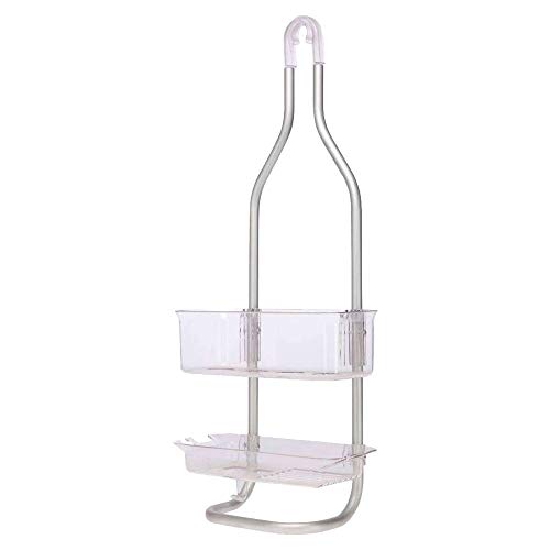 InterDesign Zia Rustproof Aluminum Shower Caddy - Bathroom Storage Shelves for Shampoo, Conditioner and Soap, Silver