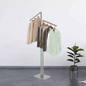 2 way garment rack in chrome finish - corrosion resistant fashion display rack with slant arms. clothing and garment racks