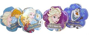 disney frozen magic pop-up towels/wash cloths (4 designs) – elsa, olaf, elsa & anna, elsa and anna & olaf