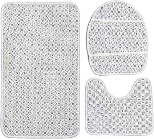 Apular Fashion 3 Piece Bath Rugs Set Farmhouse Yellow Sunflower Non Slip Ultra Soft Bathroom Accessories Mats, U Shape Mat and Toilet Lid Cover Mat Bath Mats