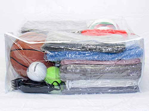 Clear Vinyl Zippered Storage Bags 23 x 23 x 10 Inch 10-Pack