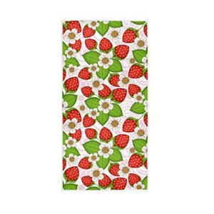 lhammer spring floral strawberries kitchen hand towel summer flowers vintage bathroom hanging towel 30x15 inch super absorbent guest fingertip towel washcloth holiday decor soft for yoga spa gym