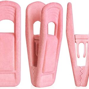 TOFIIGREM Brush Pink Velvet Hangers Clips 20 PCS, Premium Velvet Clips for Thin Velvet Hanger, Non Slip Strong Finger Clips Perfect for Suit Skirt Pant Clothes Velvet Hangers