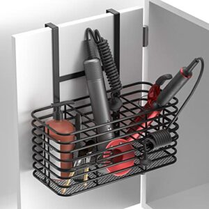 longd bathroom organizer,hair tool organizer,hair dryer holder,daily necessities storage, 6 height adjustable,wall/cabinet door type, suitable for bathroom, kitchen, bedroom storage, black