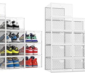 Pinkpum Extra Large Shoe Storage Box Fit for Size 14 12Pack Shoe Storage Boxes Fit for Size 11 12Pack