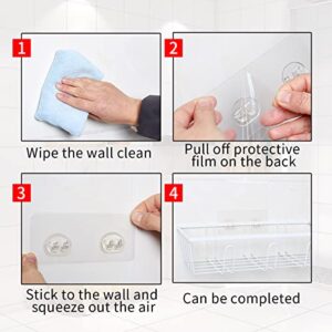 10 Pcs Shower Caddy Adhesive Replacement Strong Sticker Hooks No Punching for Bathroom Shower Caddy Soap Dish Holder Kitchen Basket Shelf(Double Hook)