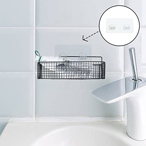 10 Pcs Shower Caddy Adhesive Replacement Strong Sticker Hooks No Punching for Bathroom Shower Caddy Soap Dish Holder Kitchen Basket Shelf(Double Hook)