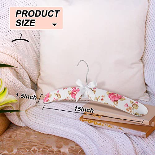 24 Pieces Padded Clothes Hangers for Women Sweaters Non Slip Padded Coat Hangers Floral Foam Sweater Hangers Thick Wedding Dress Hanger with Anti Rust Swiveling Hook for Clothes Skirts Closet Adults