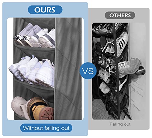 MISSLO Over The Door Shoe Organizer with Deep Pockets and 24 Large Mesh Pockets White