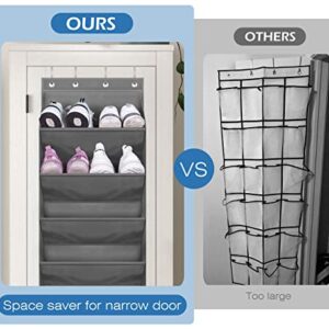 MISSLO Over The Door Shoe Organizer with Deep Pockets and 24 Large Mesh Pockets White