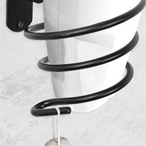 hicorfe Bathroom Hair Dryer Holder Hair Care Tools Holder Wall Mount (Black)