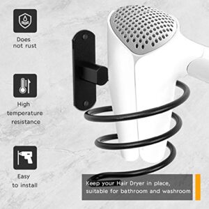 hicorfe Bathroom Hair Dryer Holder Hair Care Tools Holder Wall Mount (Black)