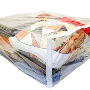 Clear Vinyl Zippered Storage Bags 23 x 23 x 12 Inch 10-Pack