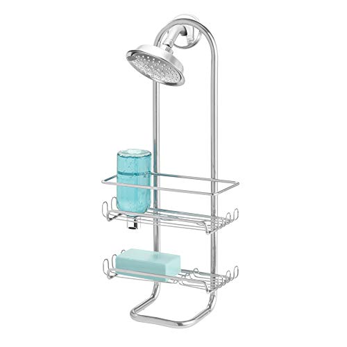 InterDesign Classico Hanging Shower Caddy - Bathroom Storage Shelves for Shampoo, Conditioner and Soap, Silver