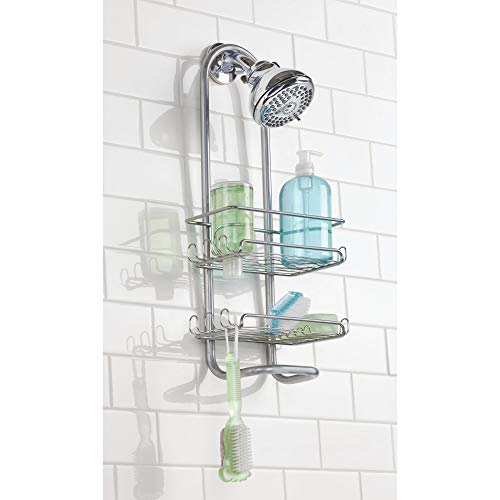 InterDesign Classico Hanging Shower Caddy - Bathroom Storage Shelves for Shampoo, Conditioner and Soap, Silver