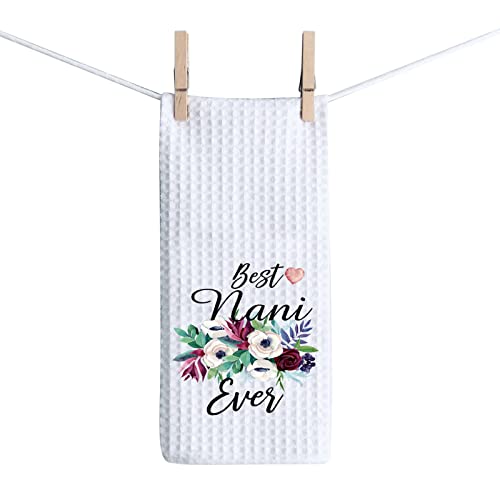 TSOTMO Best Nani Ever Kitchen Towel Nani Gift Grandma Gift from Grandchildren Grandma Birthday Gift (Nani Towel)