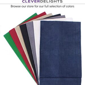 CleverDelights Light Stone Hemstitched Hand Towels - 6 Pack - 14" x 22" - 45/55 Cotton Linen Blend