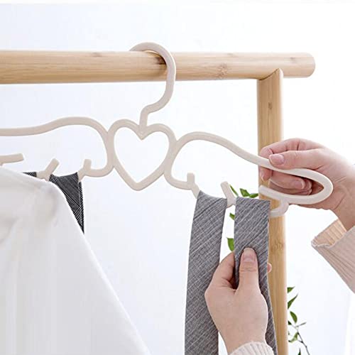 12 Pack Skirt Hangers for Women Multifunctional Clothes Hanger for Pants Shorts Underclothes Plastic Heart Hangers Cute Space Saving Hangers for Outside Closet (White)