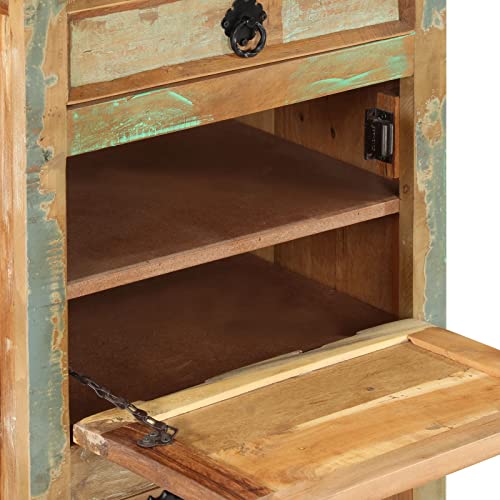 vidaXL 4-Layer Shoe Cabinet with Drawer Solid Reclaimed Wood Organizer Shelf