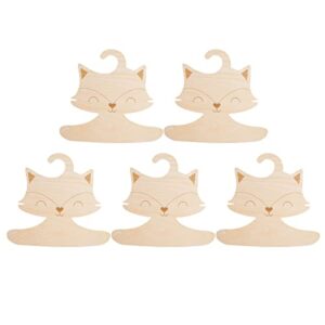 erice baby hangers, 5 pack wooden kids hanger, cute fox shape, 9 inch wood children hangers ,creative coat hanger for clothes suit, dress, camisole, jacket, pants (5)