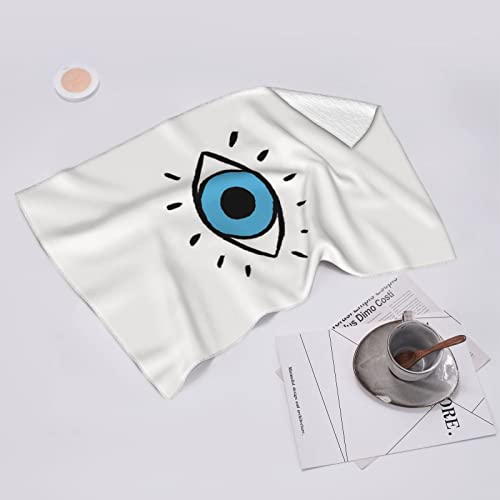 OTRAHCSD Cotton Face Towel, Evil Eye Hand Towel, Soft Absorbent Washcloths for Bathroom, Hotel, Gym and Travel