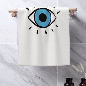 OTRAHCSD Cotton Face Towel, Evil Eye Hand Towel, Soft Absorbent Washcloths for Bathroom, Hotel, Gym and Travel