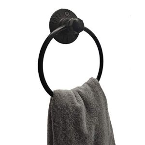 industrial towel ring rustic pipe hand towel holder wall mounted for bathroom