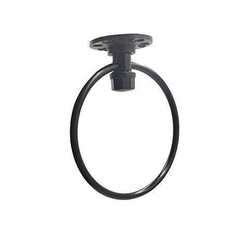 Industrial Towel Ring Rustic Pipe Hand Towel Holder Wall Mounted for Bathroom