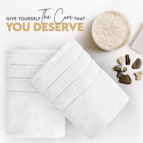 Utopia Towels - 6 Pack Viscose Hand Towels Set, (16 x 28 inches) 100% Ring Spun Cotton, Ultra Soft and Highly Absorbent 600GSM Towels for Bathroom, Gym, Shower, Hotel, and Spa (White)