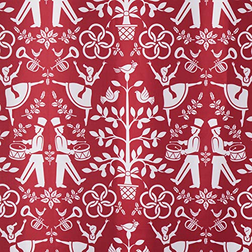 SKL Home Vern Yip Christmas Carol Shower Curtain, 70 x 72 Inches, Red