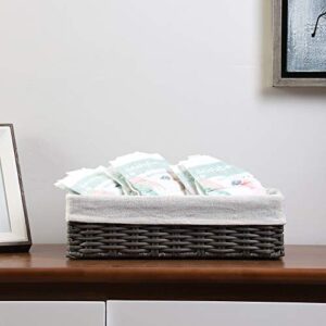 HOSROOME Bathroom Wicker Baskets for Organizing Toilet Paper Basket Storage Basket for Toilet Tank Top Decorative Basket for Closet, Bedroom, Bathroom, Entryway, Office(Set of 2,Grey)