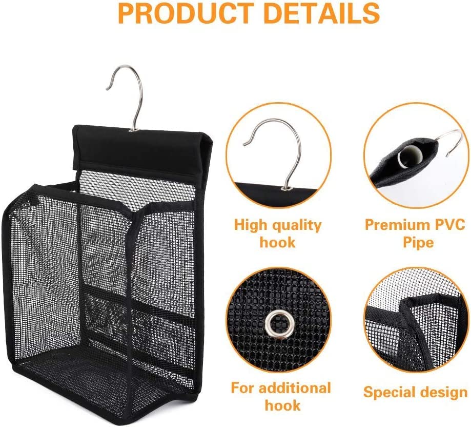 GGMOVE Hanging Mesh Shower Caddy College with Hooks, Bath Baskets Organizer Storage for College Dorm Rooms, Gym, Swimming and Travel