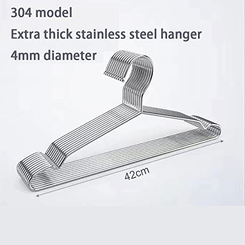 10PC Laundry Hanger 45cm Space Saving Chrome Metal Strap