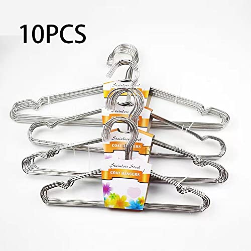 10PC Laundry Hanger 45cm Space Saving Chrome Metal Strap