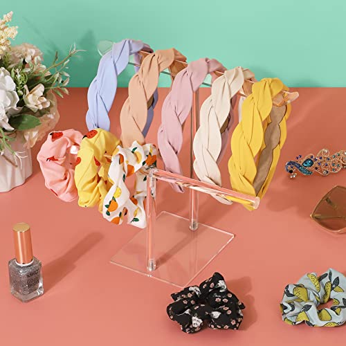 Headband Holder Scrunchie Holder Acrylic, Clear Hair Ties Holder Organizer, Headband Display Stand, Scrunchie Storage Organizer, Hair Accessories Organizer for Women and Girls